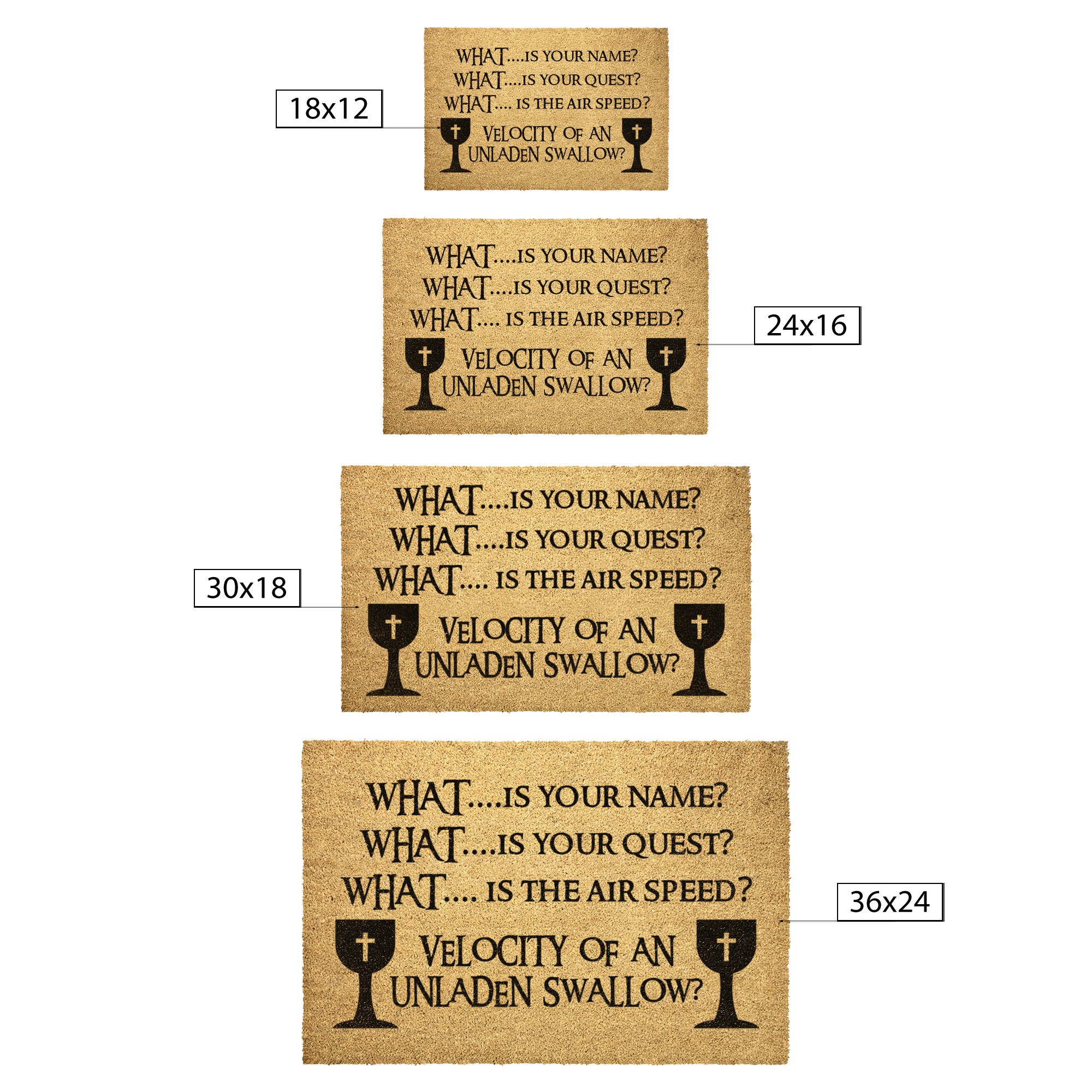 Monty Python Doormat, Funny Doormat, British Comedy, Custom Doormat ...