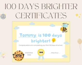 100 Days of School Certificate of Completion, Teacher Printable for ...