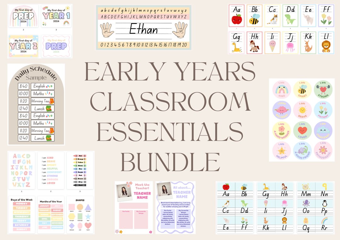 Early Years Classroom Essentials Bundle - Etsy Australia