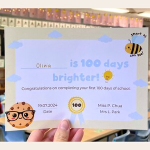 100 Days of School Certificates - Etsy
