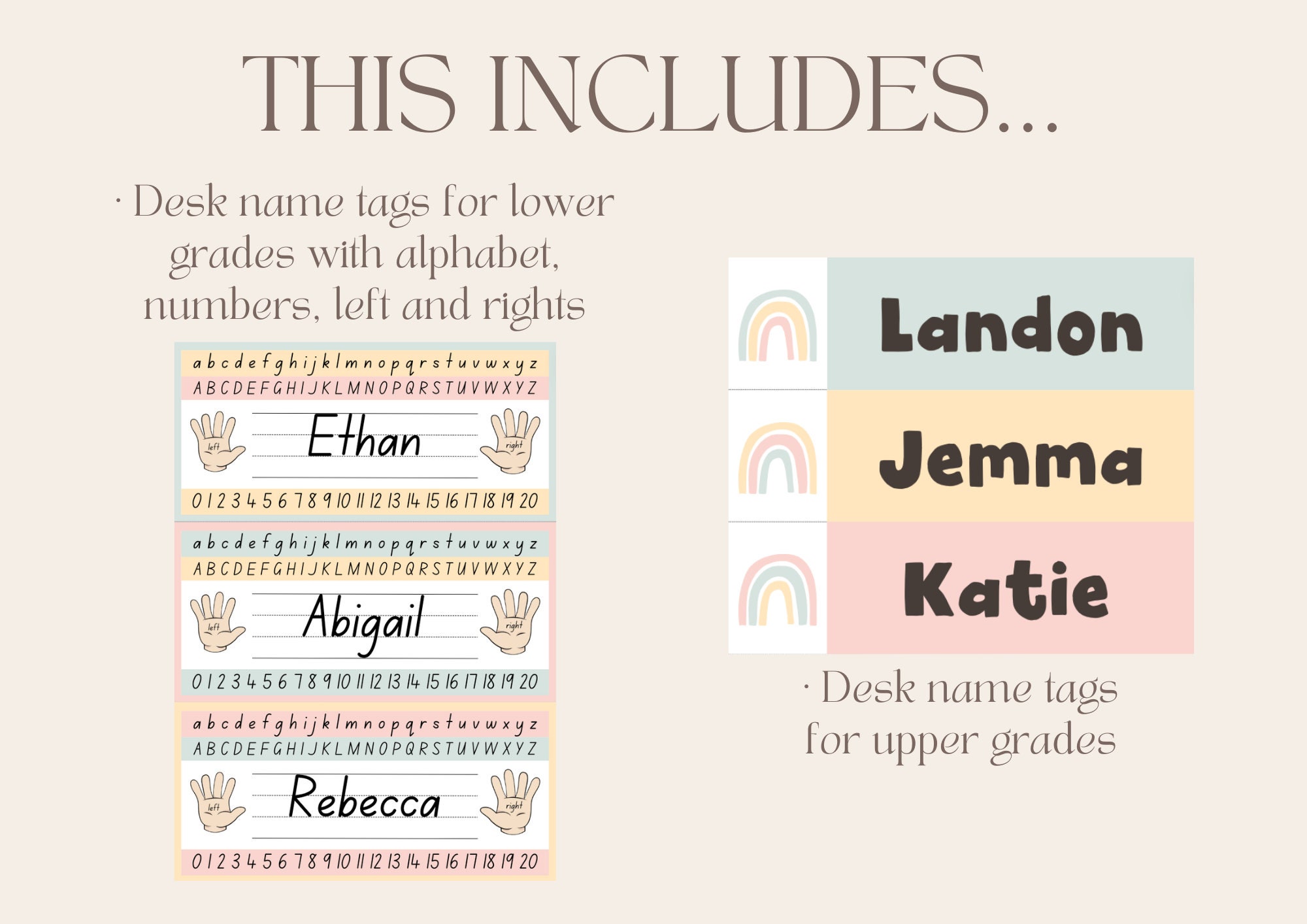 Student Desk Name Tags (upper and Lower Grades) - Etsy
