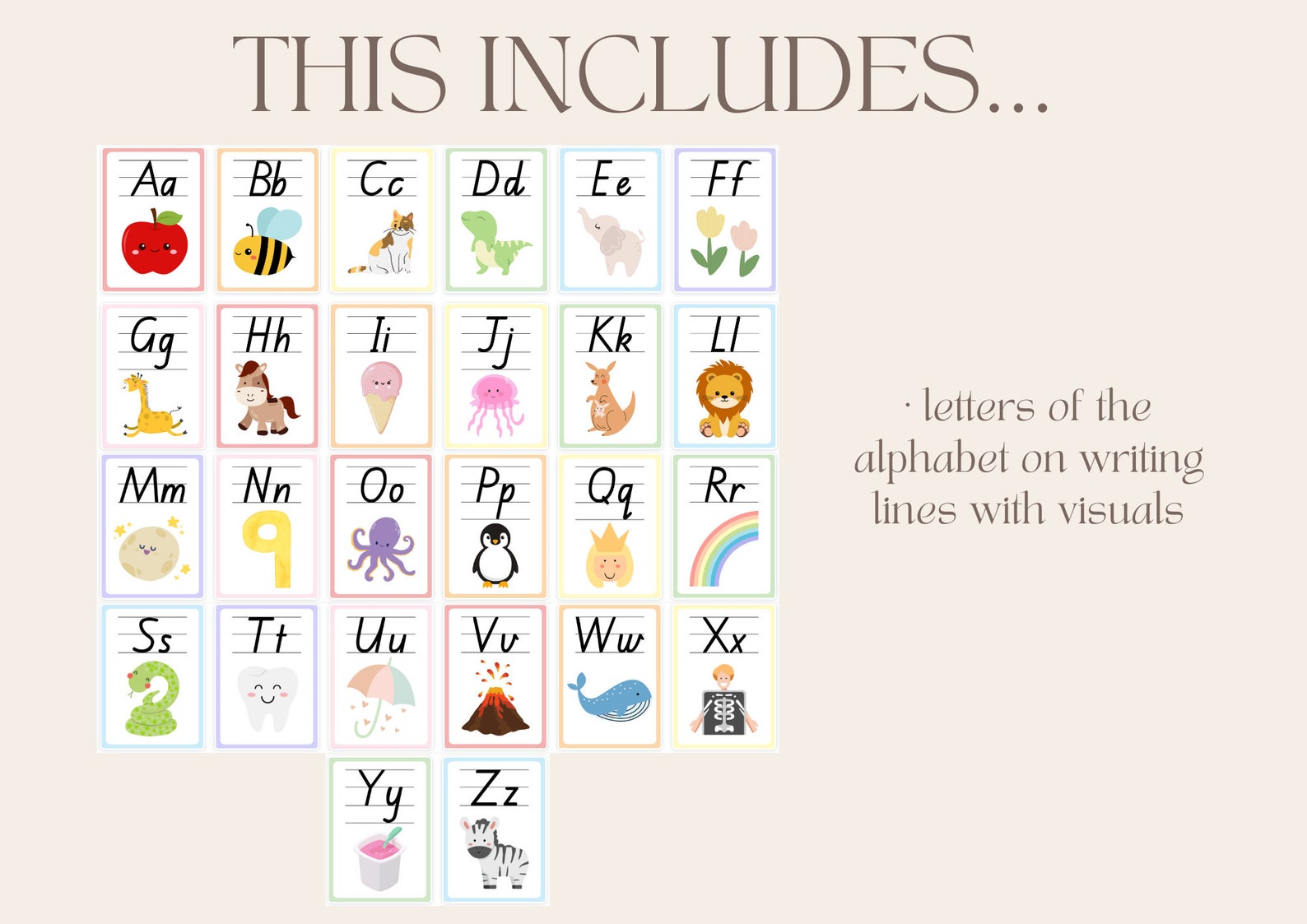 Classroom Literacy Alphabet Posters - Etsy