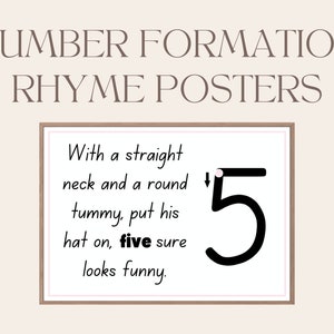 Number Formation Rhyme Posters - Etsy