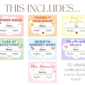 Pastel End of Year Class Certificate Awards for School Students - Etsy ...