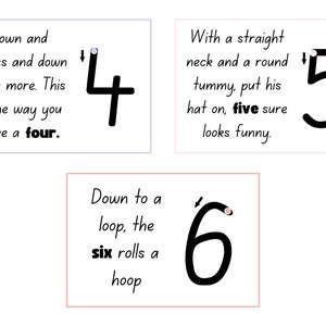 Number Formation Rhyme Posters - Etsy