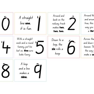 Number Formation Rhyme Posters - Etsy