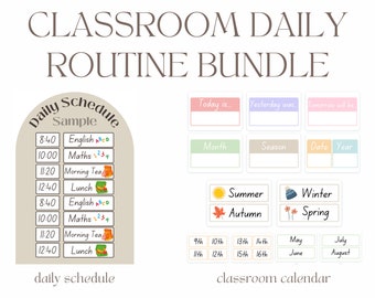 Daily Classroom Visual Timetable Class Schedule Cards Special Education ...
