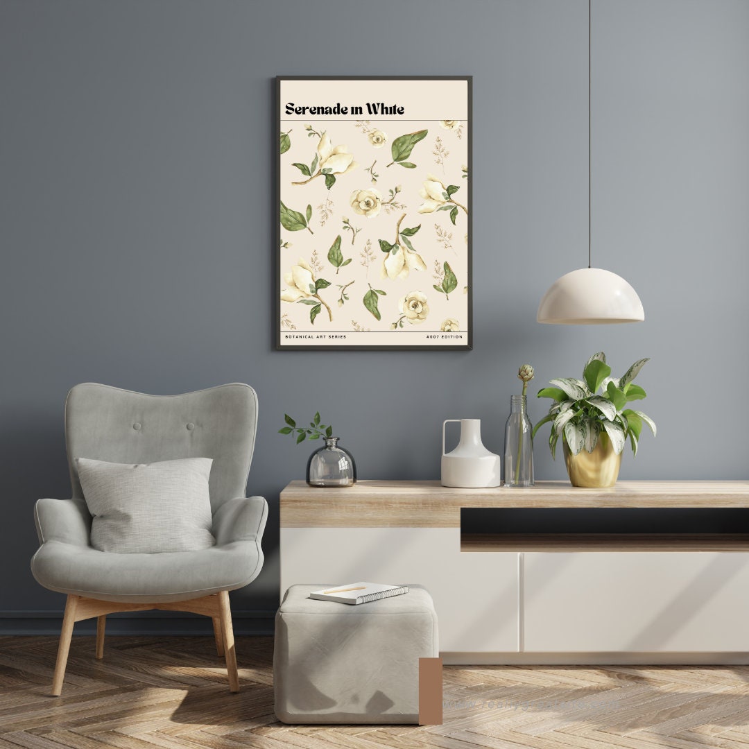 Neutral Rose Art Digital Poster Print - Etsy