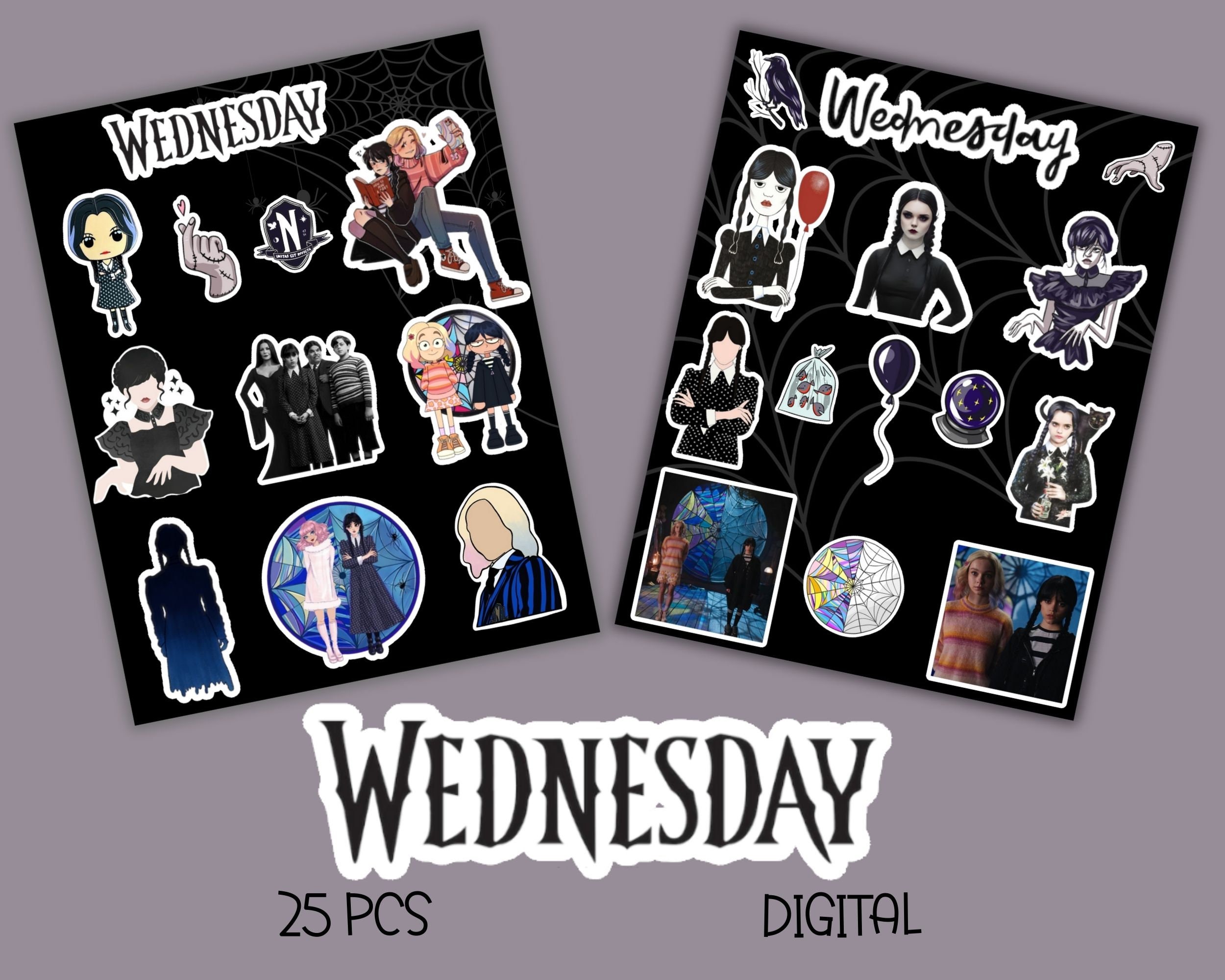 Wednesday Digital Stickers/ Printable Sticker /wednesday Logo ...