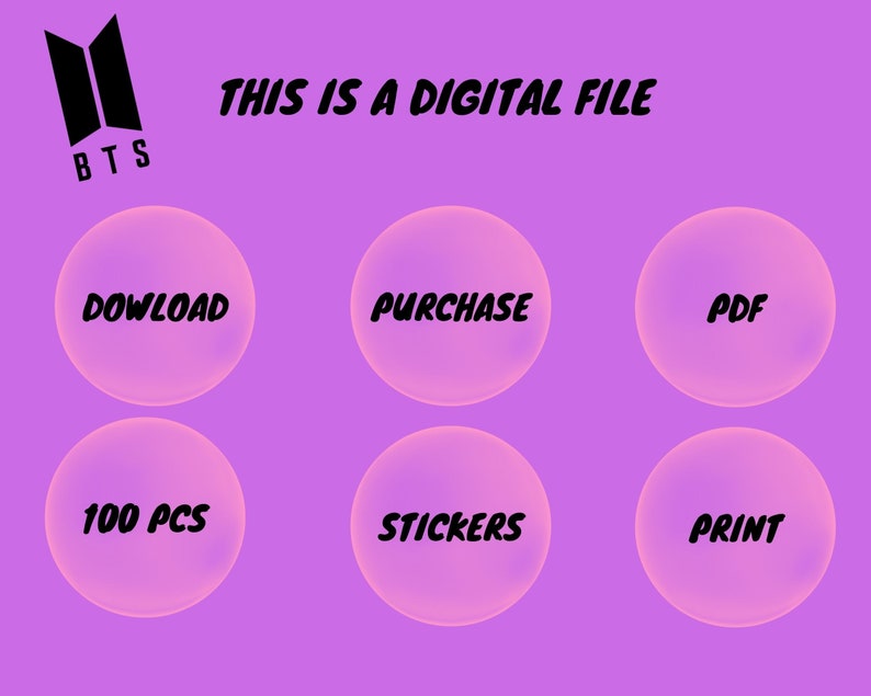 BTS Digital Stickers/ Printable Sticker BTS / BTS Logo / Kpop - Etsy