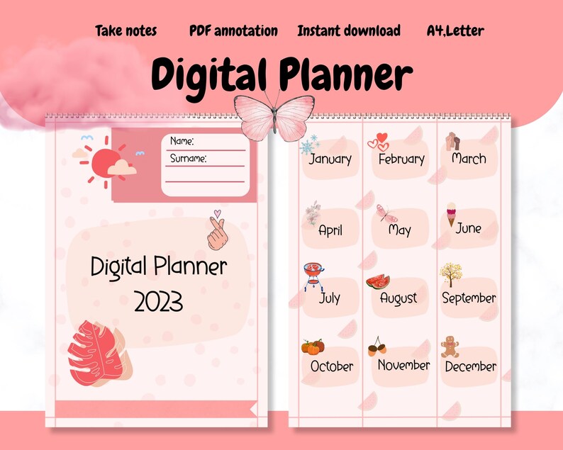 Digital Planner 2023 2024/ Digital Planner Dated Digital Planner/ iPad ...