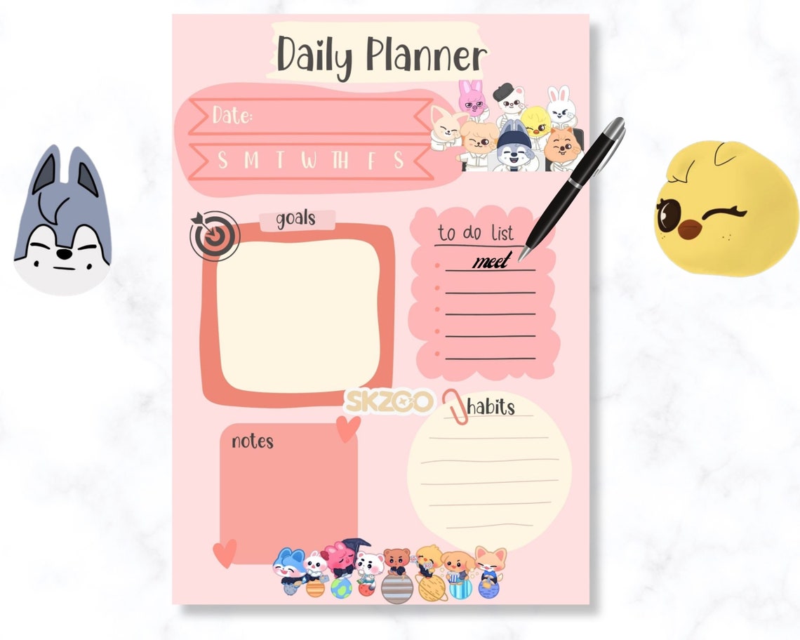 Stray Kids Skzoo Daily Planner / Digital Planner Dated Digital Planner ...