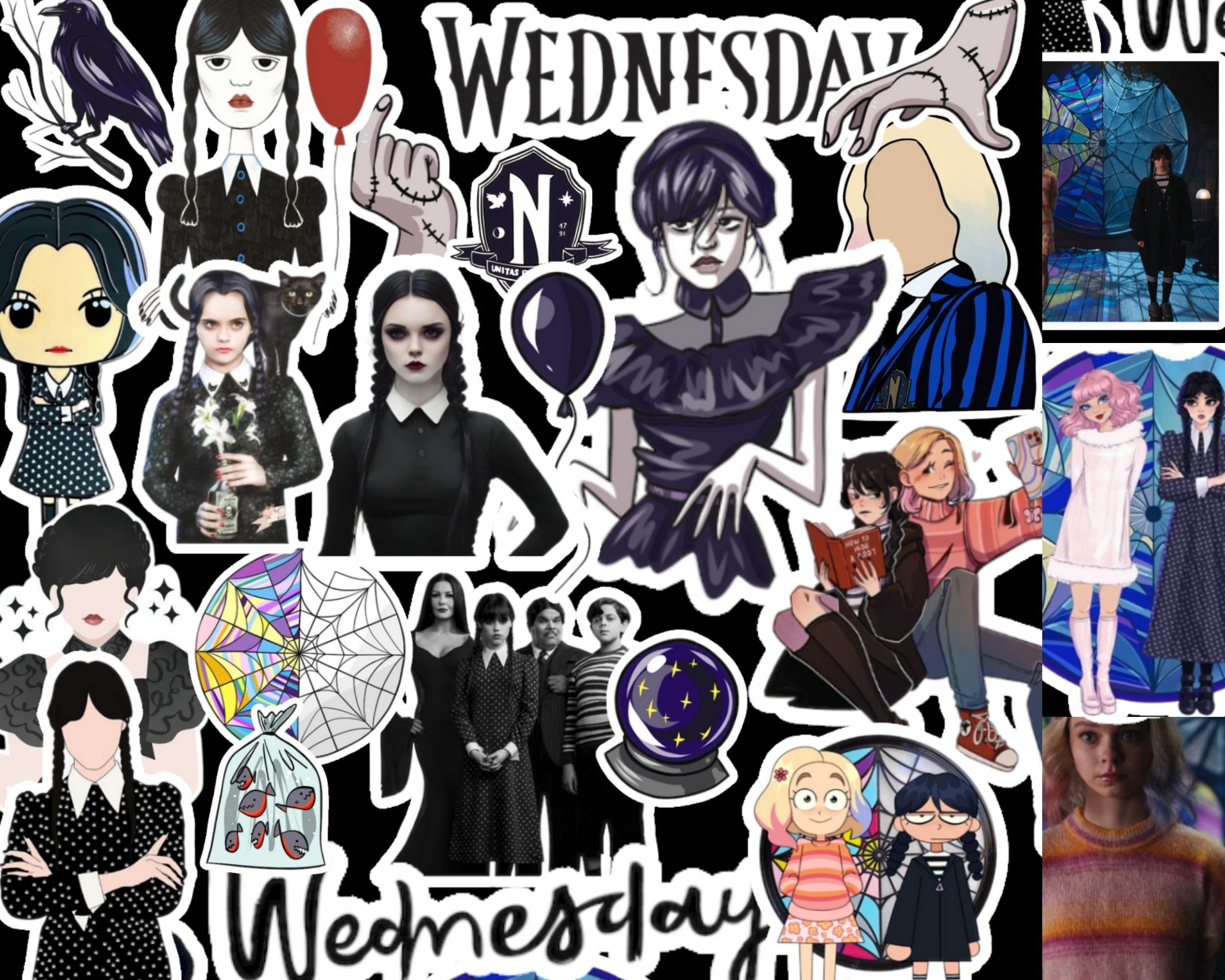 Wednesday Digital Stickers/ Printable Sticker /wednesday Logo ...