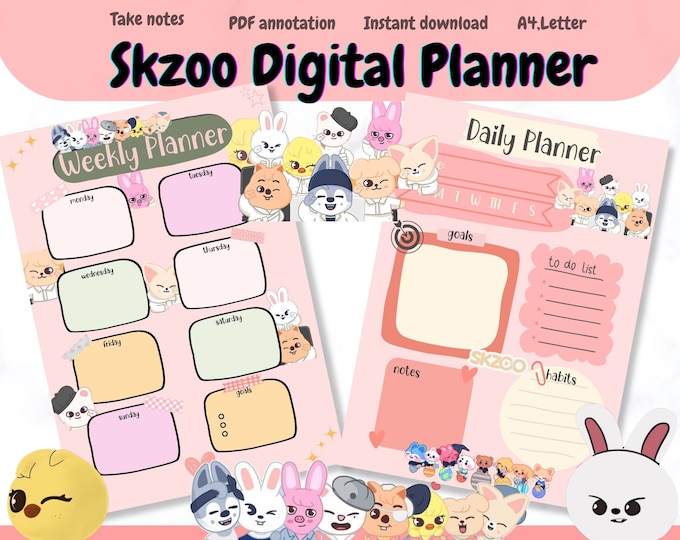 Stray Kids Skzoo Daily Planner - Digital Printable Pdf. - Etsy Canada