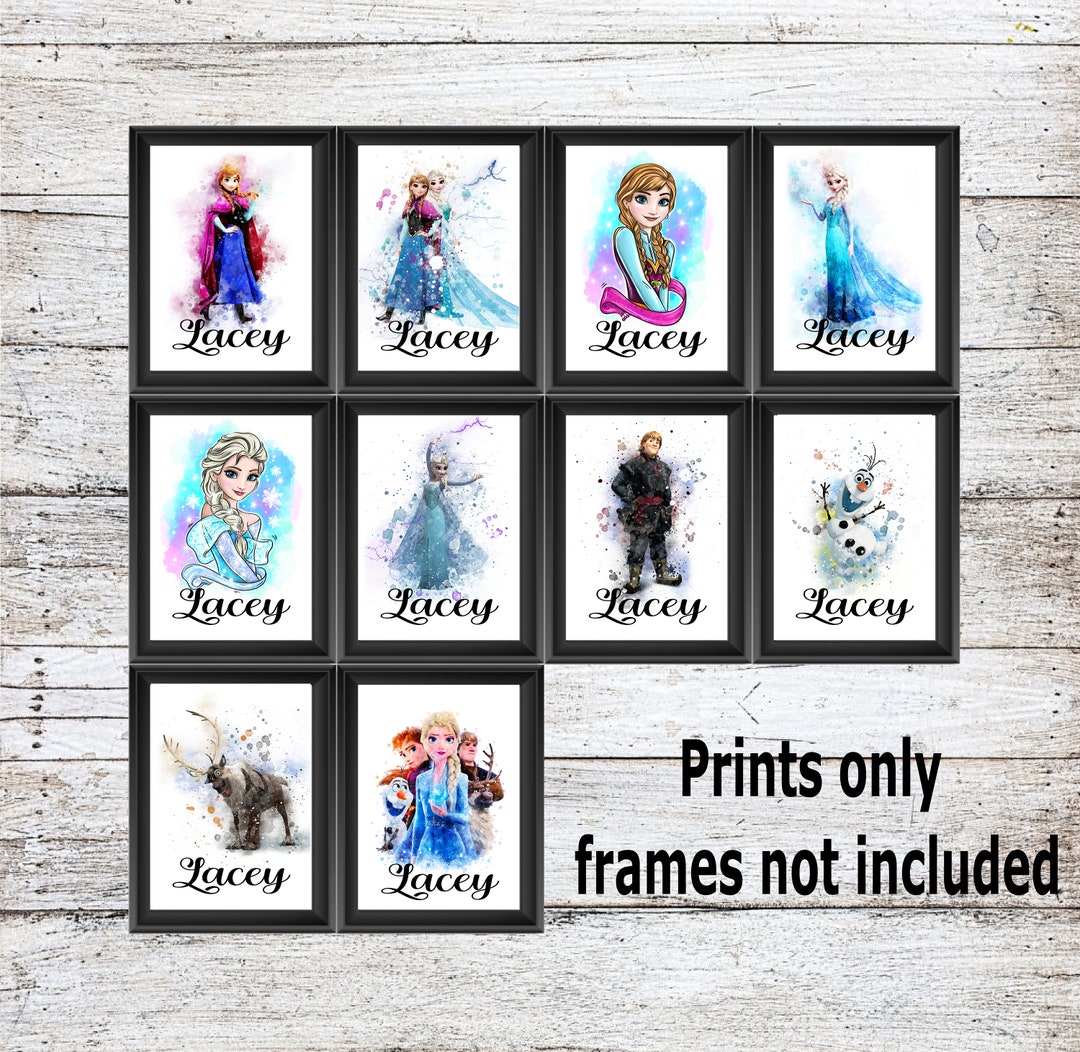 Personalised Frozen Elsa Anna Olaf Sven Kristoff Disney Unframed ...
