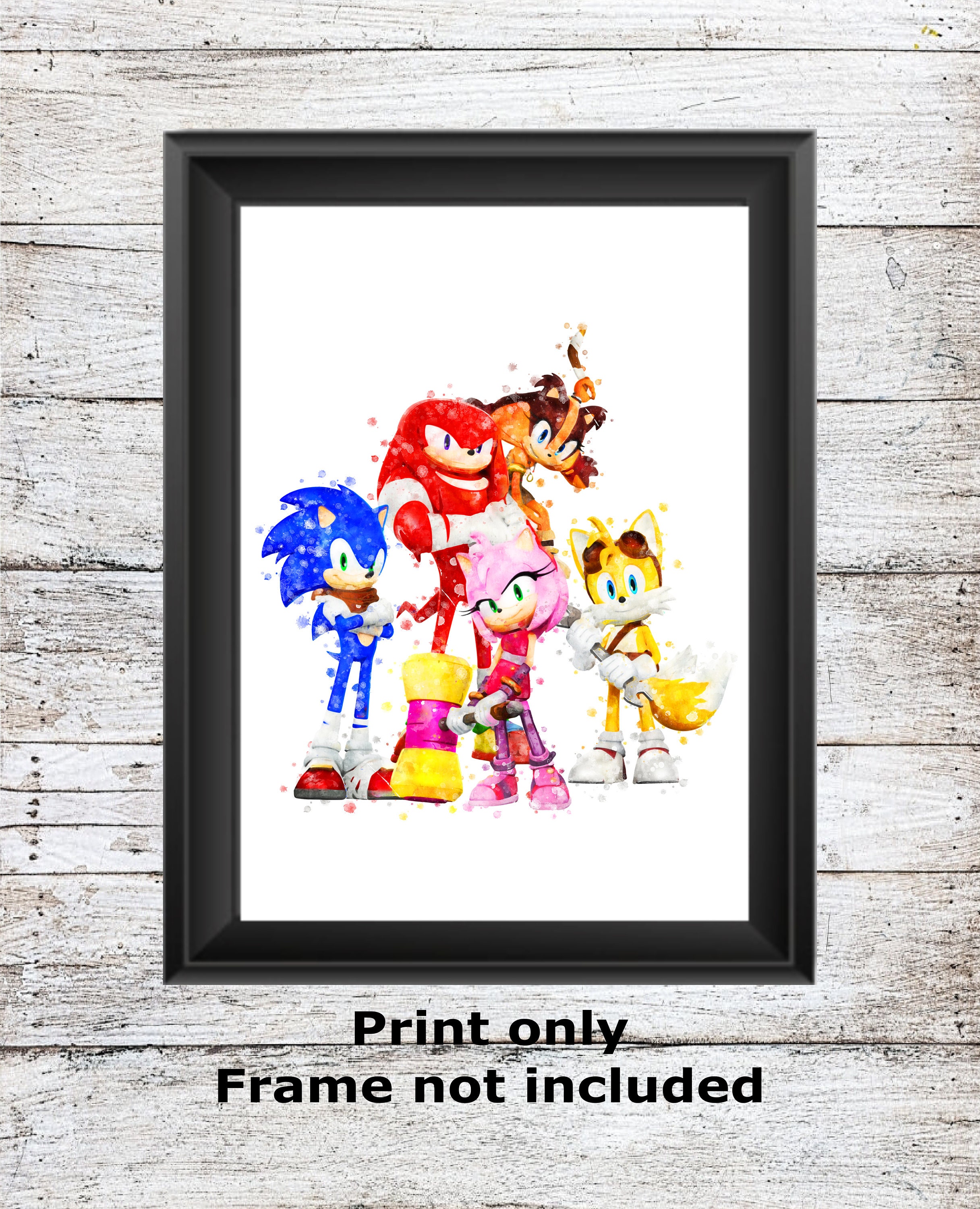 Sonic the Hedgehog Tails Knuckles Amy Shadow Silver Unframed - Etsy UK