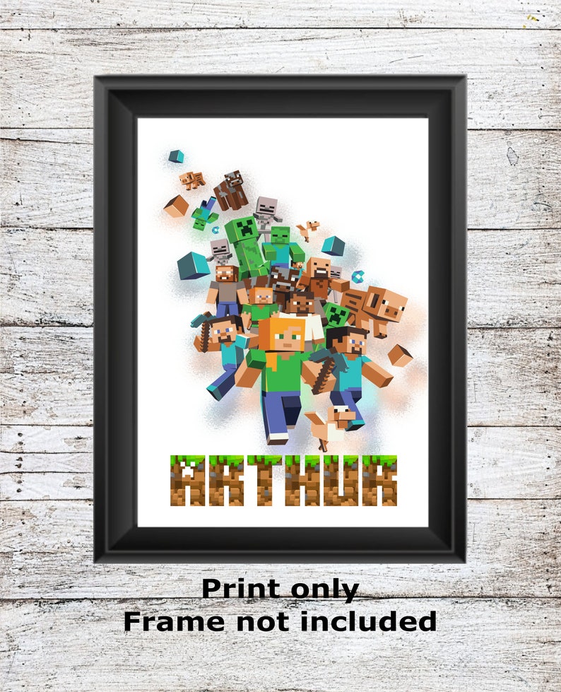 Personalised Minecraft A5 A4 A3 High Quality Prints Unframed - Etsy UK
