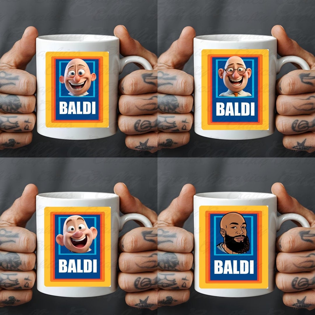 Personalised Baldi Mug Baldy Funny Novelty Fathers Day Birthday ...