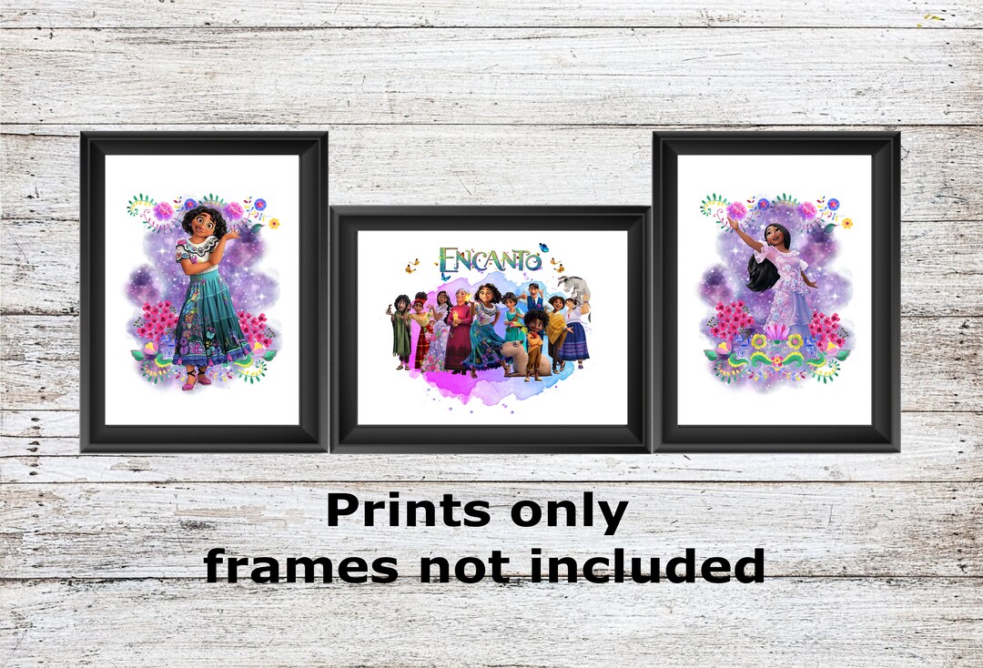 Disney Encanto Mirabel Isabela Unframed Watercolour Wall Art Childrens ...