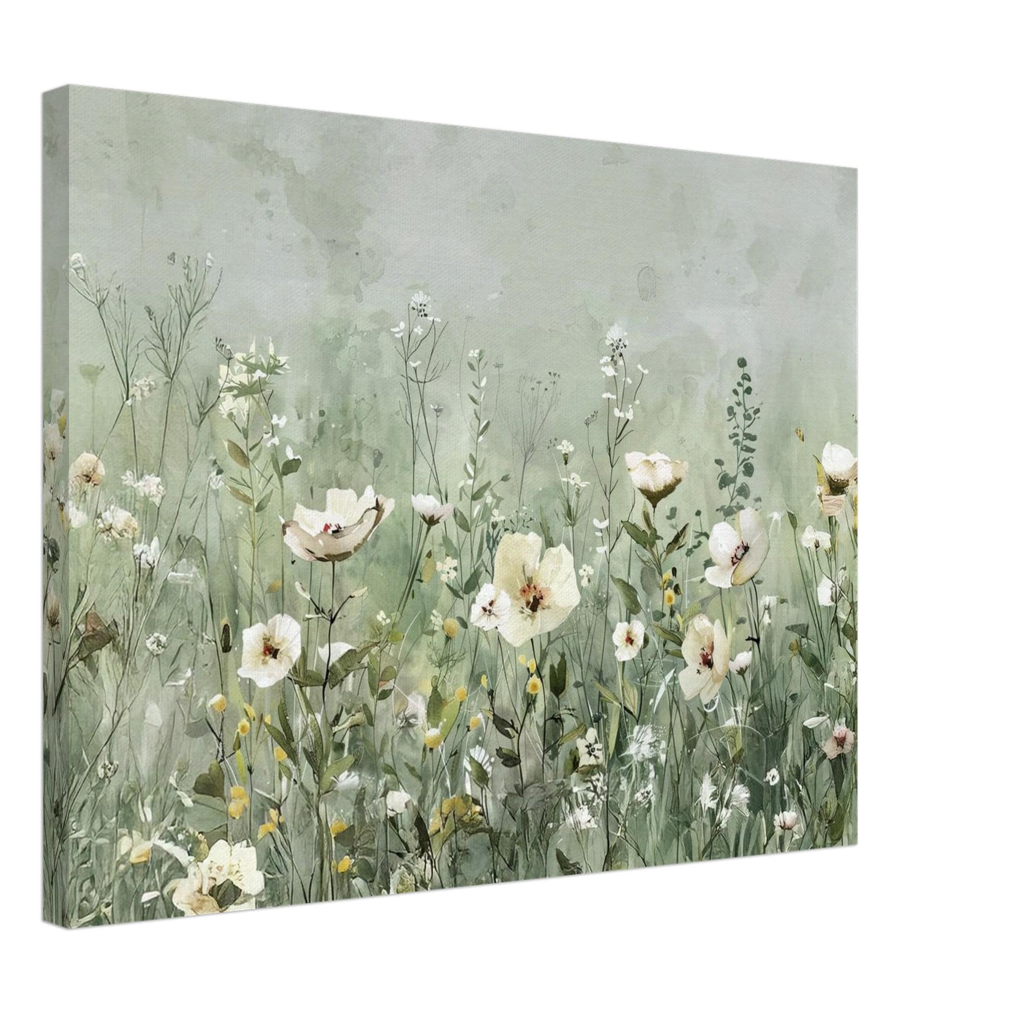 Canvas Sage Green Meadow Wildflowers Wall Art Home Décor Gift for Her ...
