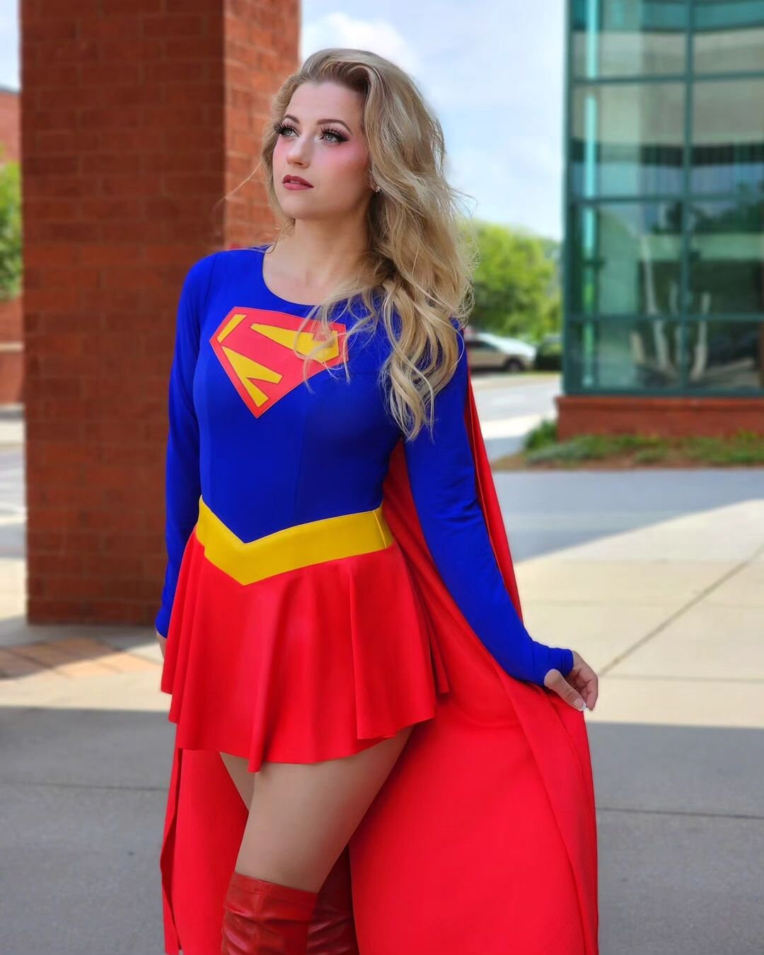Supergirl Cosplay Costume Jumpsuit Cosplay Supergirl For Adult Etsy