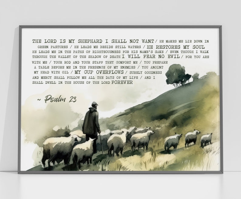 Psalm 23 - "the Lord is My Shepherd" / Digital Download / Remembrance ...