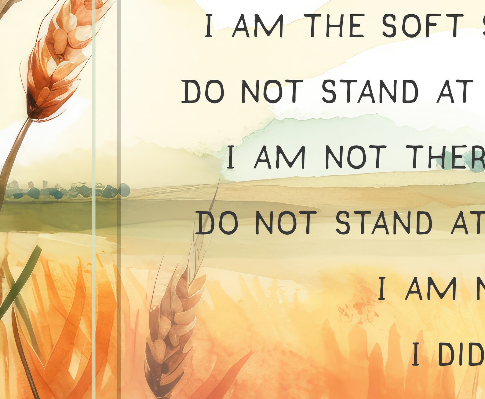 Memorial Poem - "do Not Stand by My Grave and Weep" / Digital Download ...
