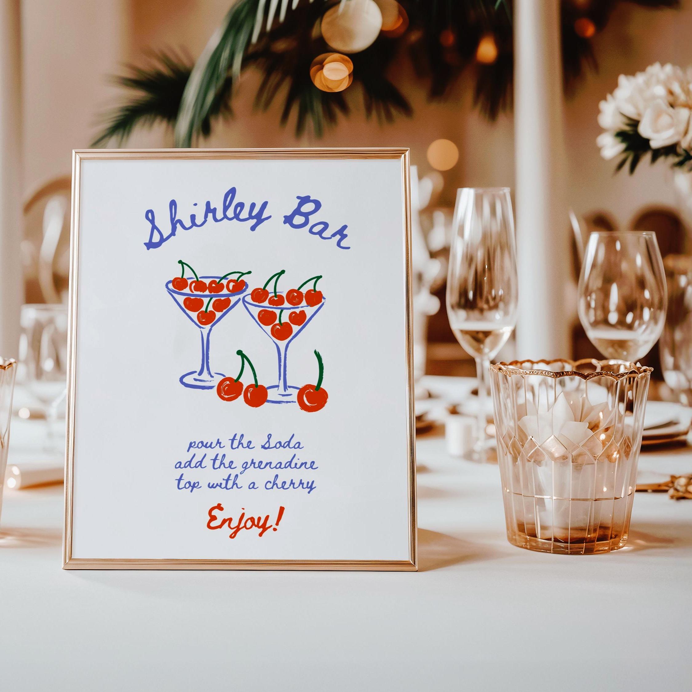 Shirley Temple Bar Sign Template, Signature Mocktail Sign, Drink Bar ...