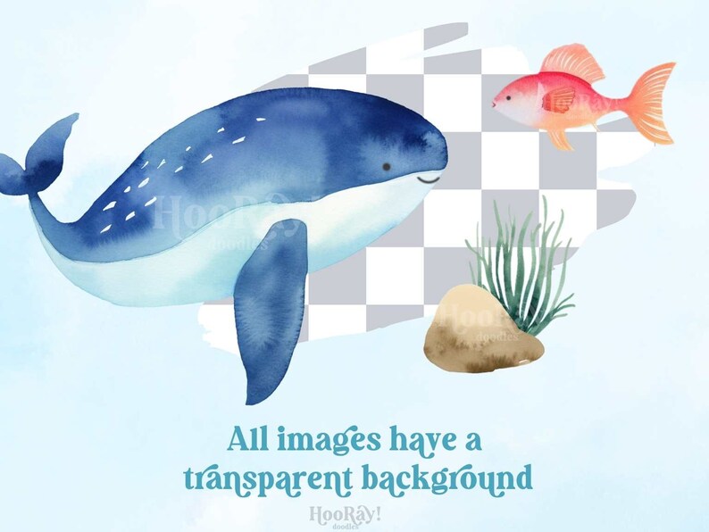 Watercolor Ocean Animals Clipart Bundle, Under the Sea Creatures, Clip ...