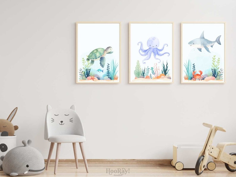 Watercolor Ocean Animals Clipart Bundle, Under the Sea Creatures, Clip ...