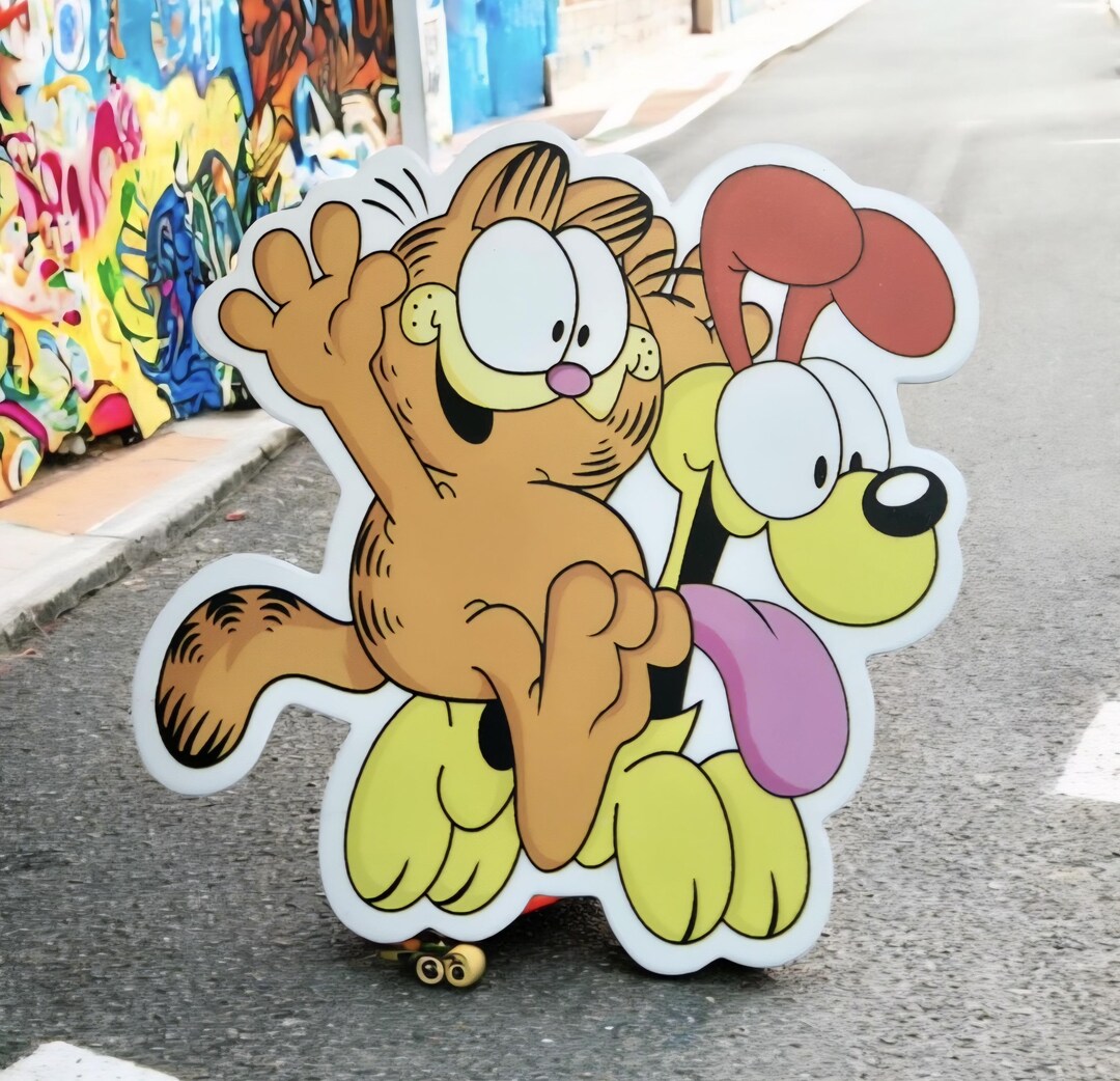 Garfield and Odie Waterproof Vinyl Sticker, Clearance Sale!!! - Etsy