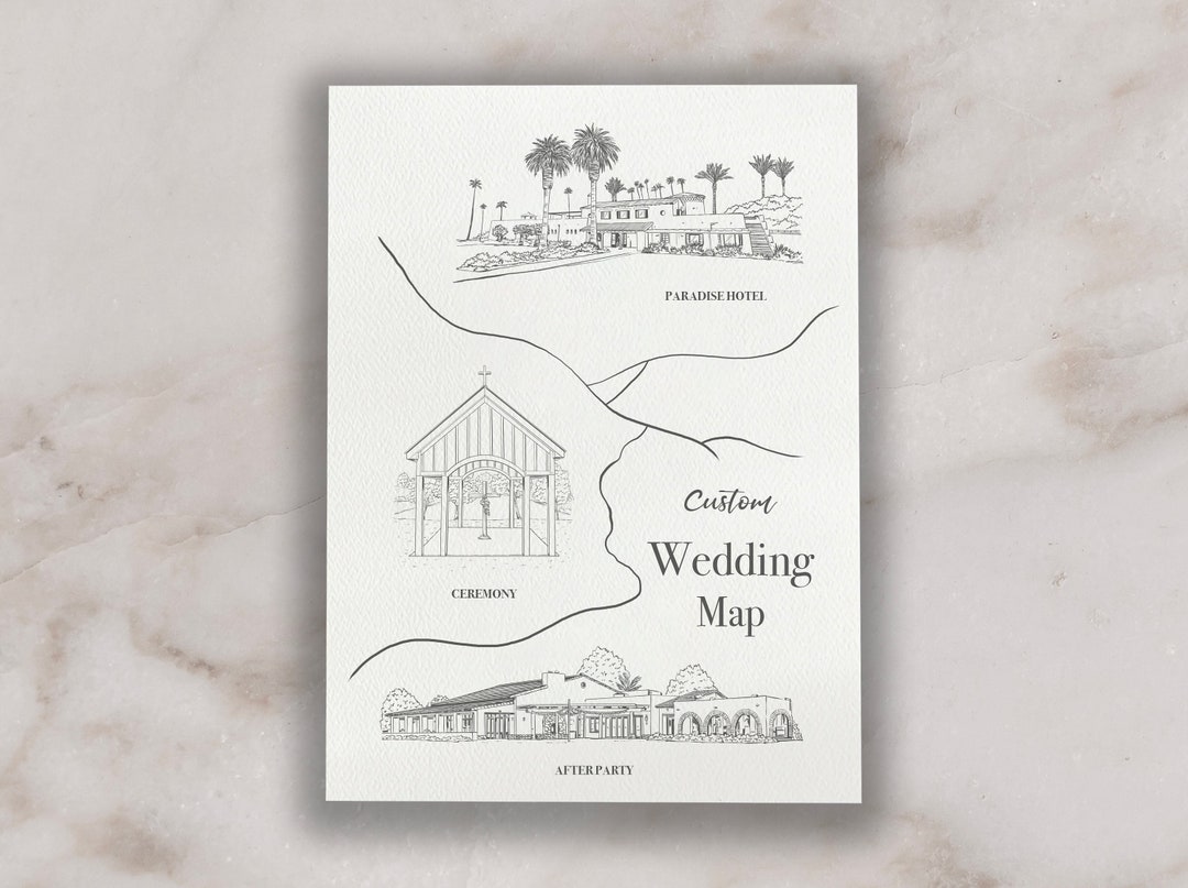 Custom Wedding Map Illustration Wedding Map Invitation Digital Download ...
