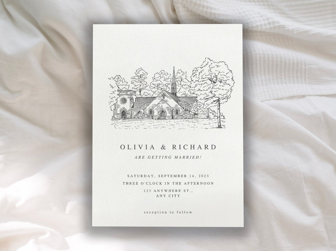 Wedding Venue Illustration, Digital Wedding Design, Custom Drawing ...