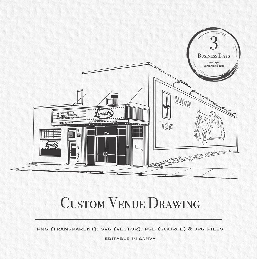 Custom Venue Line Art: Personalized Home Illustration (digital Download ...