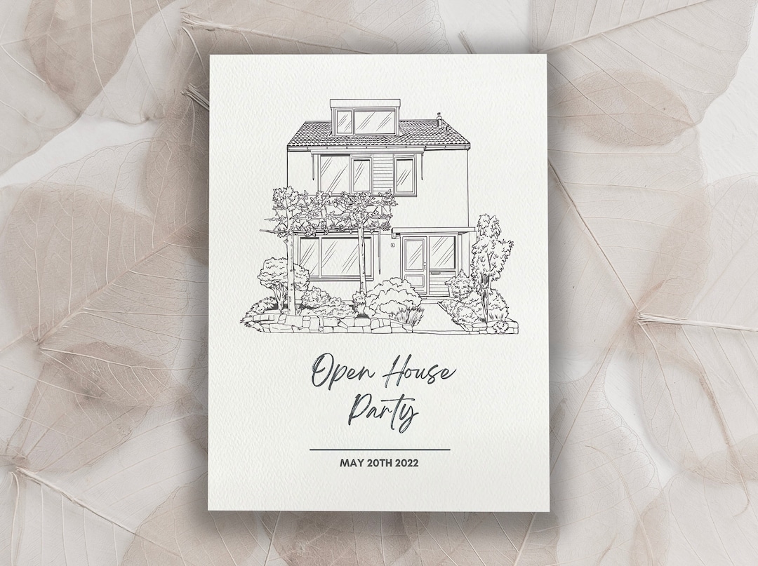 Custom House & Building Line Art Illustration Hand Drawn Real - Etsy