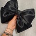 Black Large Satin Bow Clip, Oversized Bow, Hair Bow, Barrette Clip - Etsy