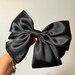 Black Large Satin Bow Clip, Oversized Bow, Hair Bow, Barrette Clip - Etsy