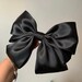Black Large Satin Bow Clip, Oversized Bow, Hair Bow, Barrette Clip - Etsy
