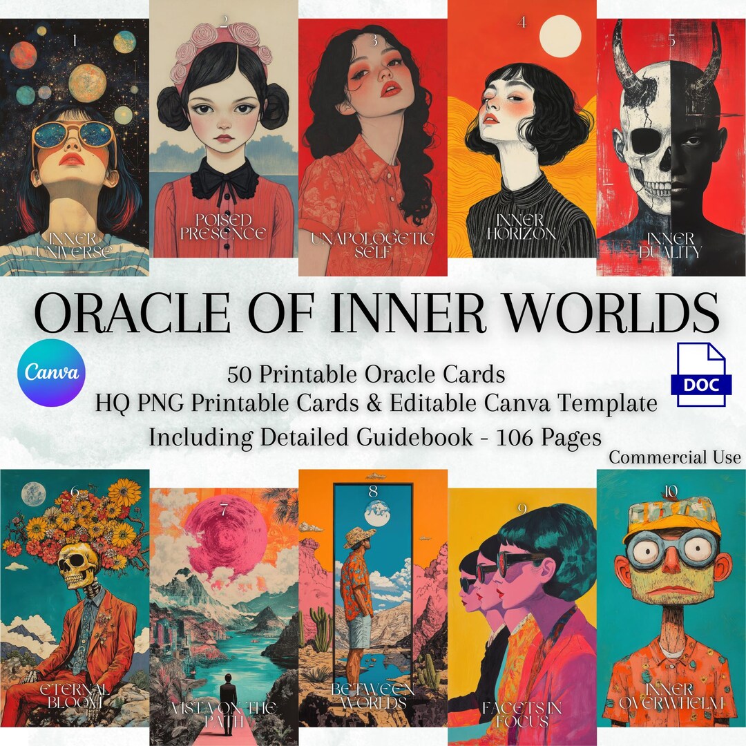 Oracle of Inner Worlds Deck, 50 Printable Cards for Self-discovery ...