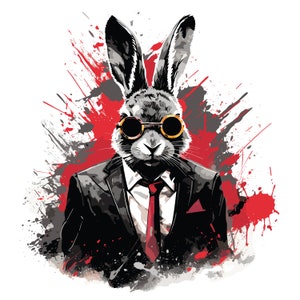 Gangster Rabbits T-shirt Design Bundle, 290+ Urban Bunny Designs ...