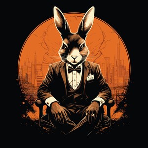 Gangster Rabbits T-shirt Design Bundle, 290+ Urban Bunny Designs ...
