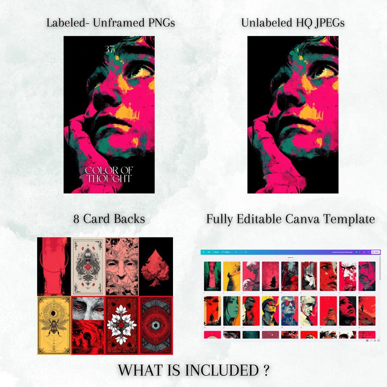Printable Oracle Deck: Grief & Transformation, 61 Cards, Canva Template ...