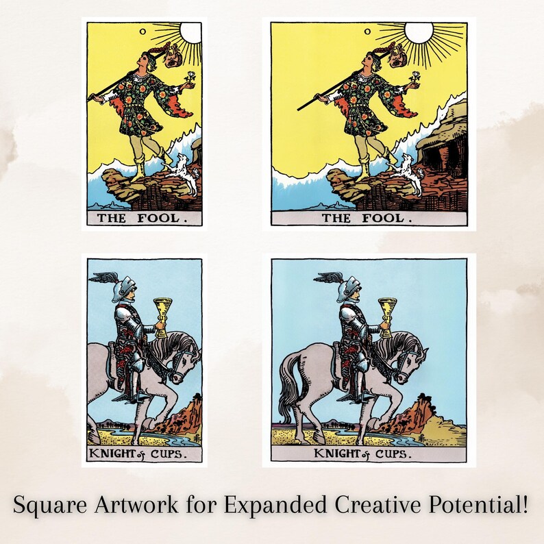 Square Rider Waite Tarot Deck: 78-card Digital Collection + Guidebook ...