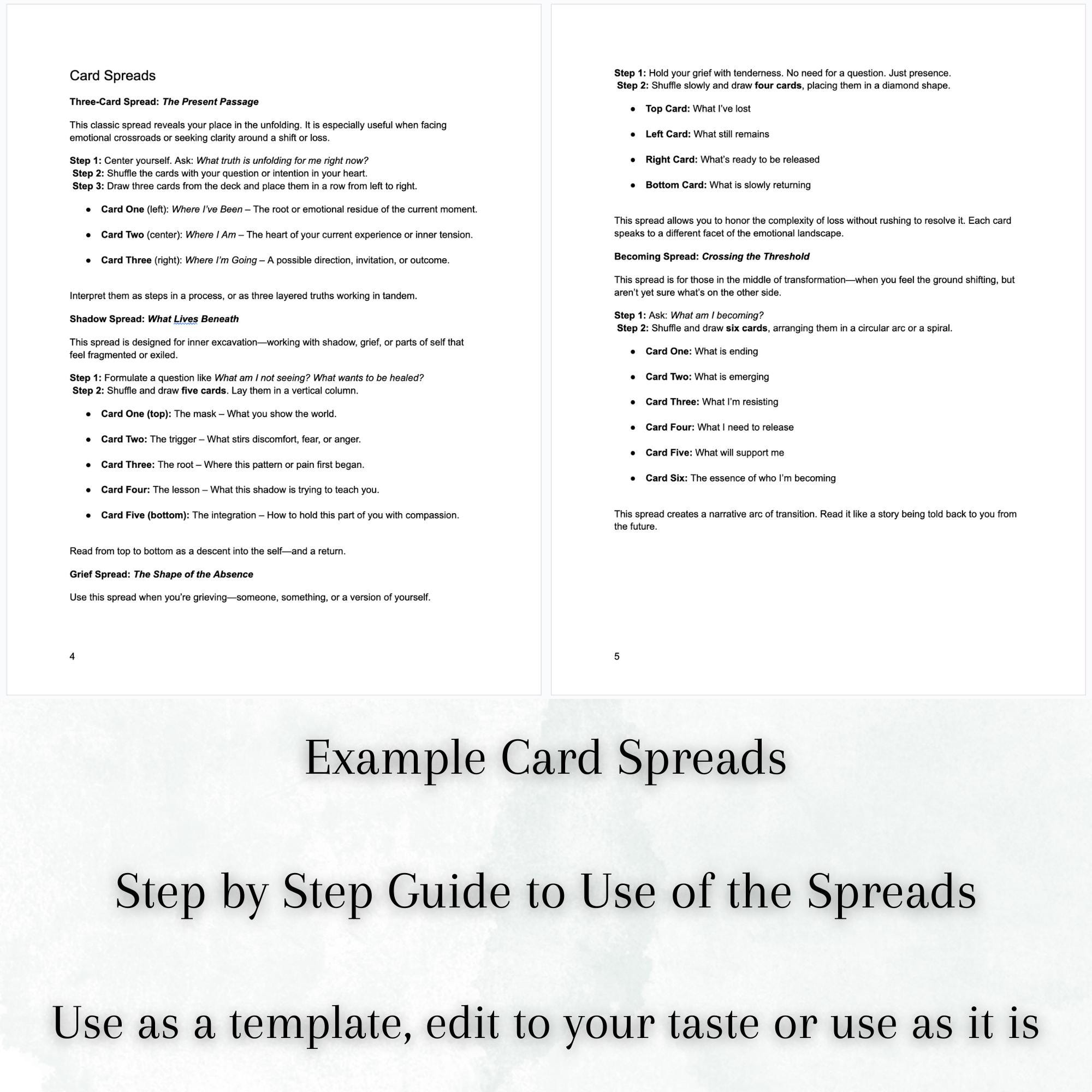 Printable Oracle Deck: Grief & Transformation, 61 Cards, Canva Template ...