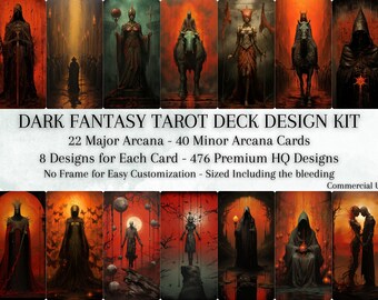 Tarot Card Bundle Printable, Complete Set, Digital, 78 Cards, High ...
