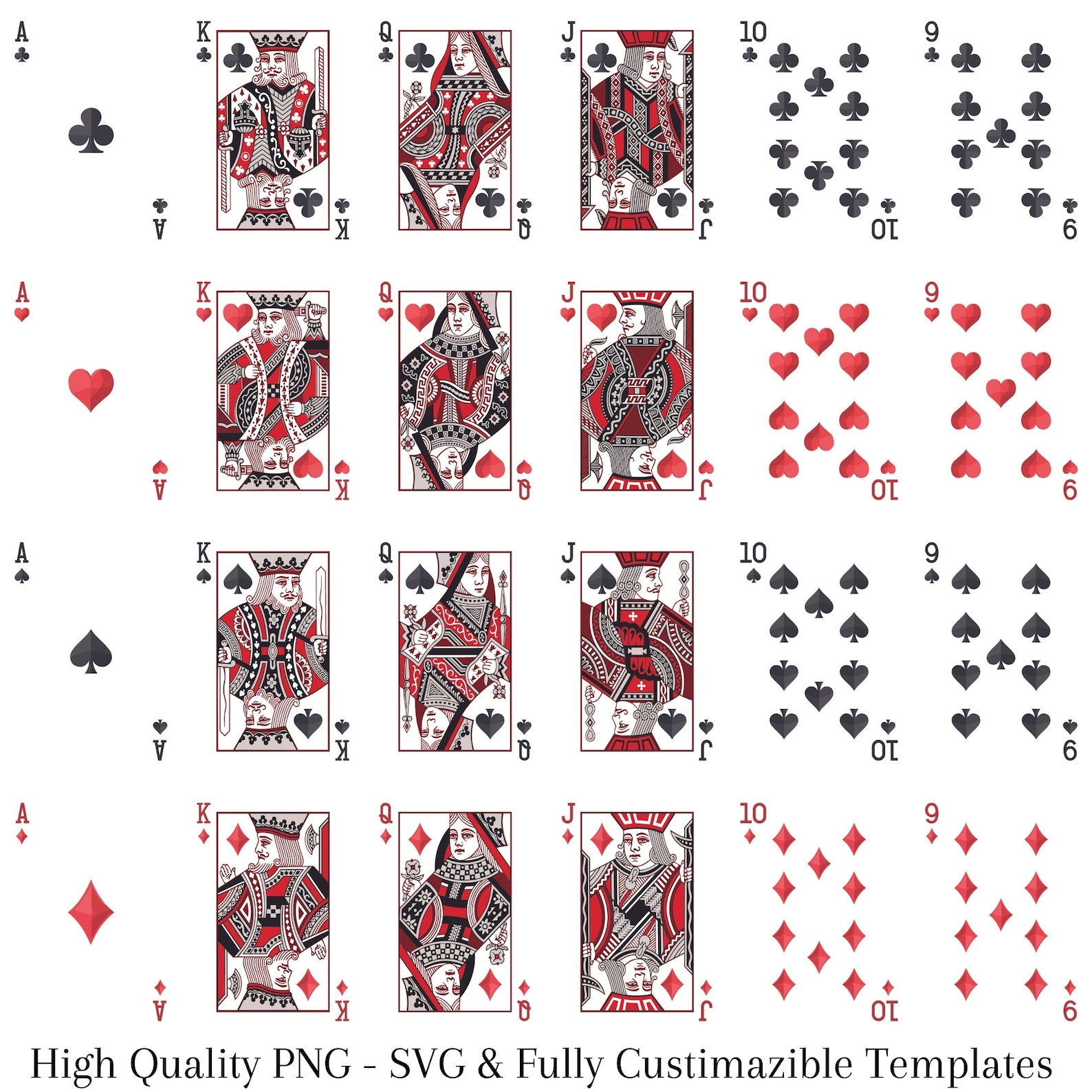 Custom Playing Card Deck Templates: Design Your Own (digital) - Etsy