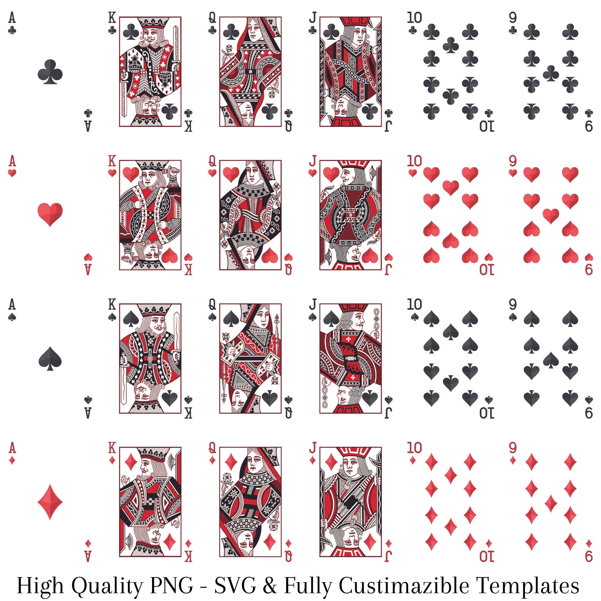 Custom Playing Card Deck Templates: Design Your Own (digital) - Etsy
