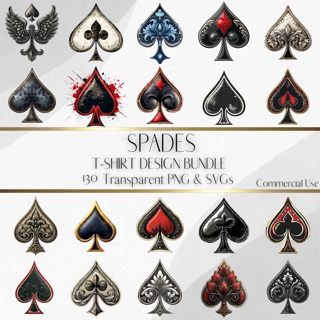 Spades Emblem Design Bundle, 130 Premium Transparent PNG & SVG Designs ...