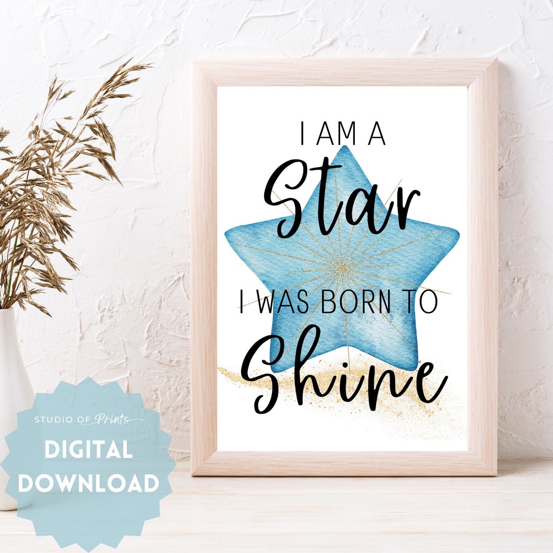 Positive Affirmations Print for Playroom Star Wall Art for Kids Bedroom ...