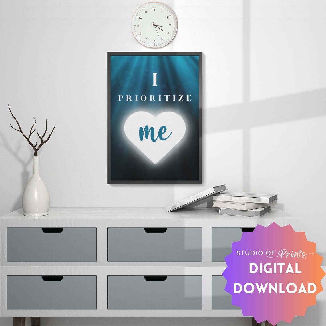 Blue Gradient Self-love Wall Art Print Positive Poster Printable Aura ...